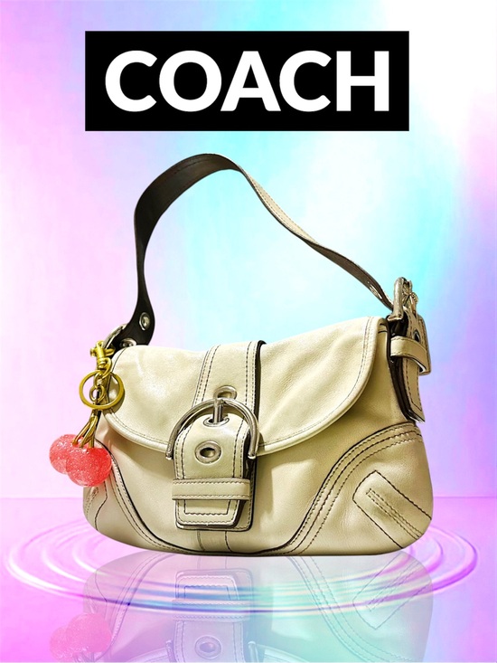 Coach | Bags | Vintage Coach Soho Shoulder Bag Cream Pebbled Soft ...